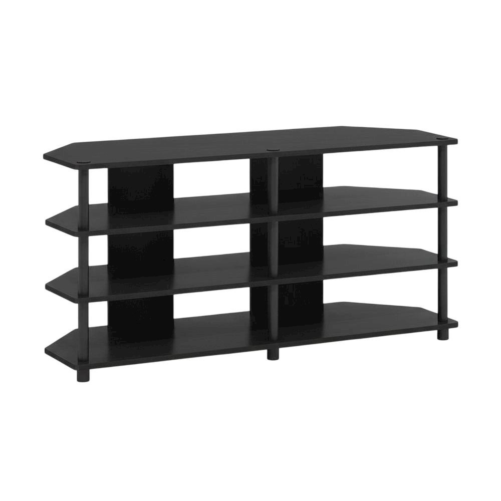 Corner TV Stand for 55-Inch TVs in Blackwood and Black Finish with Easy ...