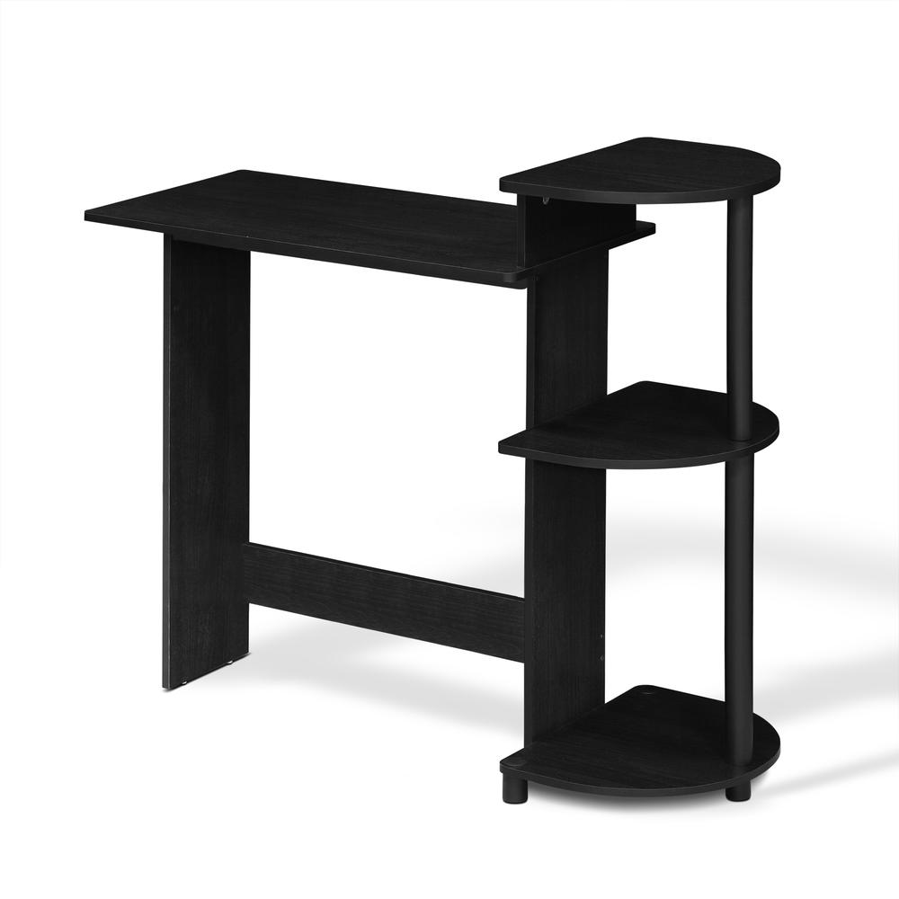 Furinno Compact Computer Desk with Shelves, Americano/Black, 11181AM/BK ...