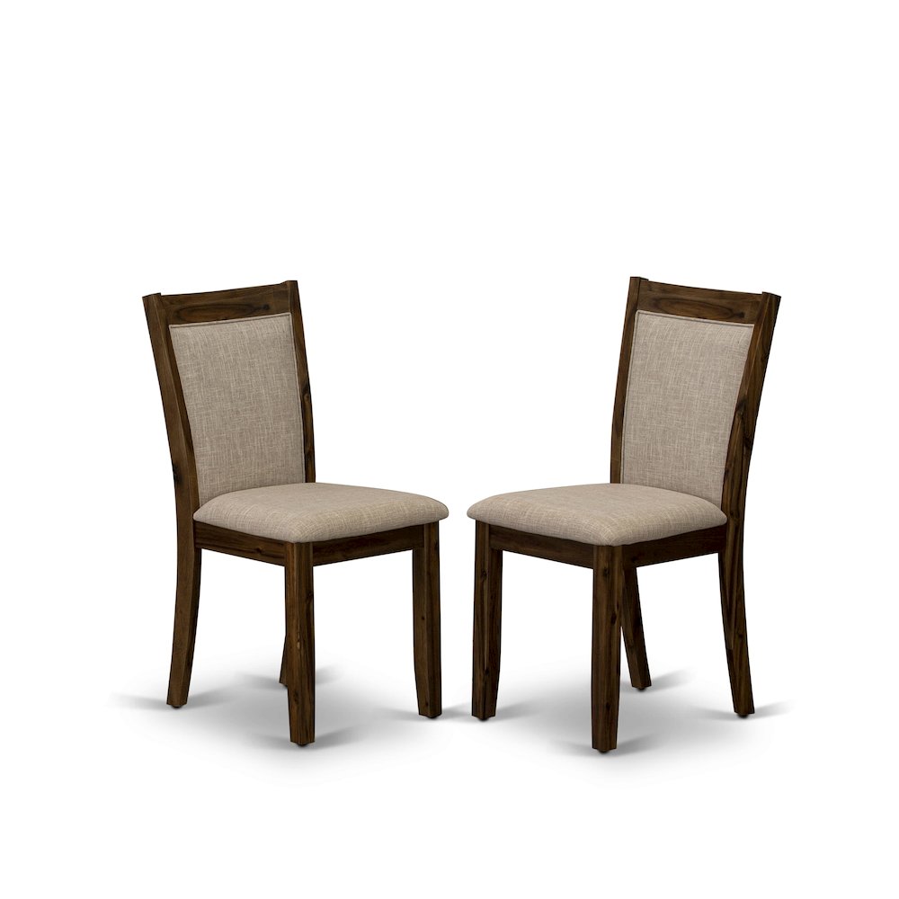 MZCNT04 Dining Room Chairs - Light Tan Linen Fabric Seat and High Chair ...