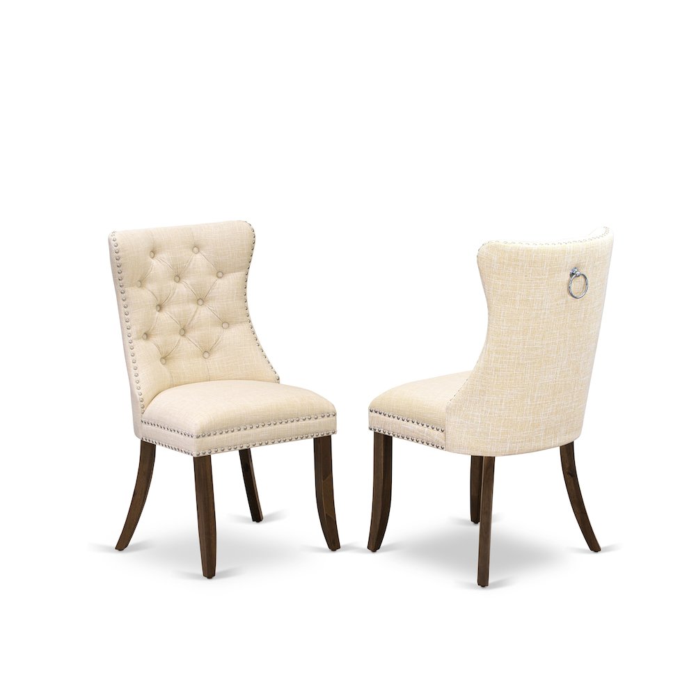 East West Furniture Parson Kitchen Chairs - Light Beige Linen Fabric ...