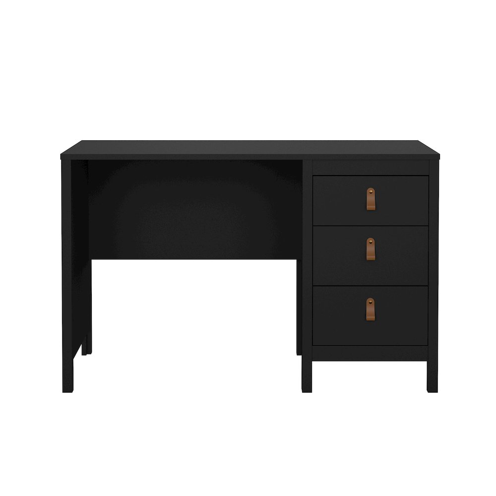 Tvilum Madrid Home Office Writing Desk with 3 Storage Drawers in Black ...