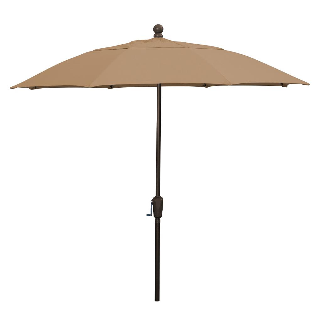 FiberBuilt Home 9 ft. Oct 6 Rib Crank Champagne Bronze with Beige Spun ...