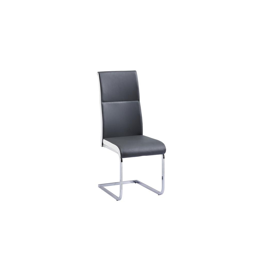 Best Master Furniture Ajay 18" Faux Leather Dining Chair in Gray (Set ...