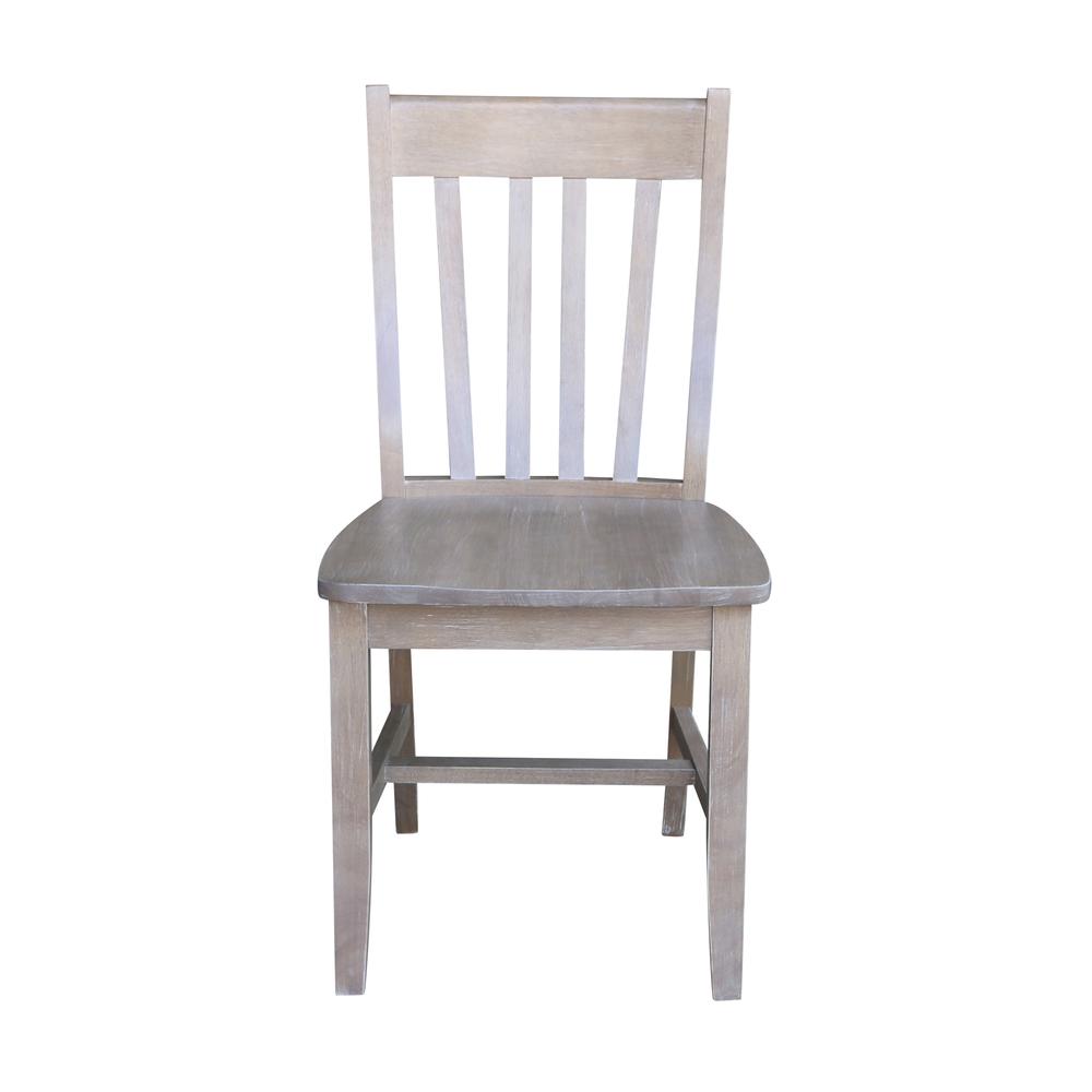 International Concepts Solid Wood Cafe Chairs in Washed Gray Taupe ...