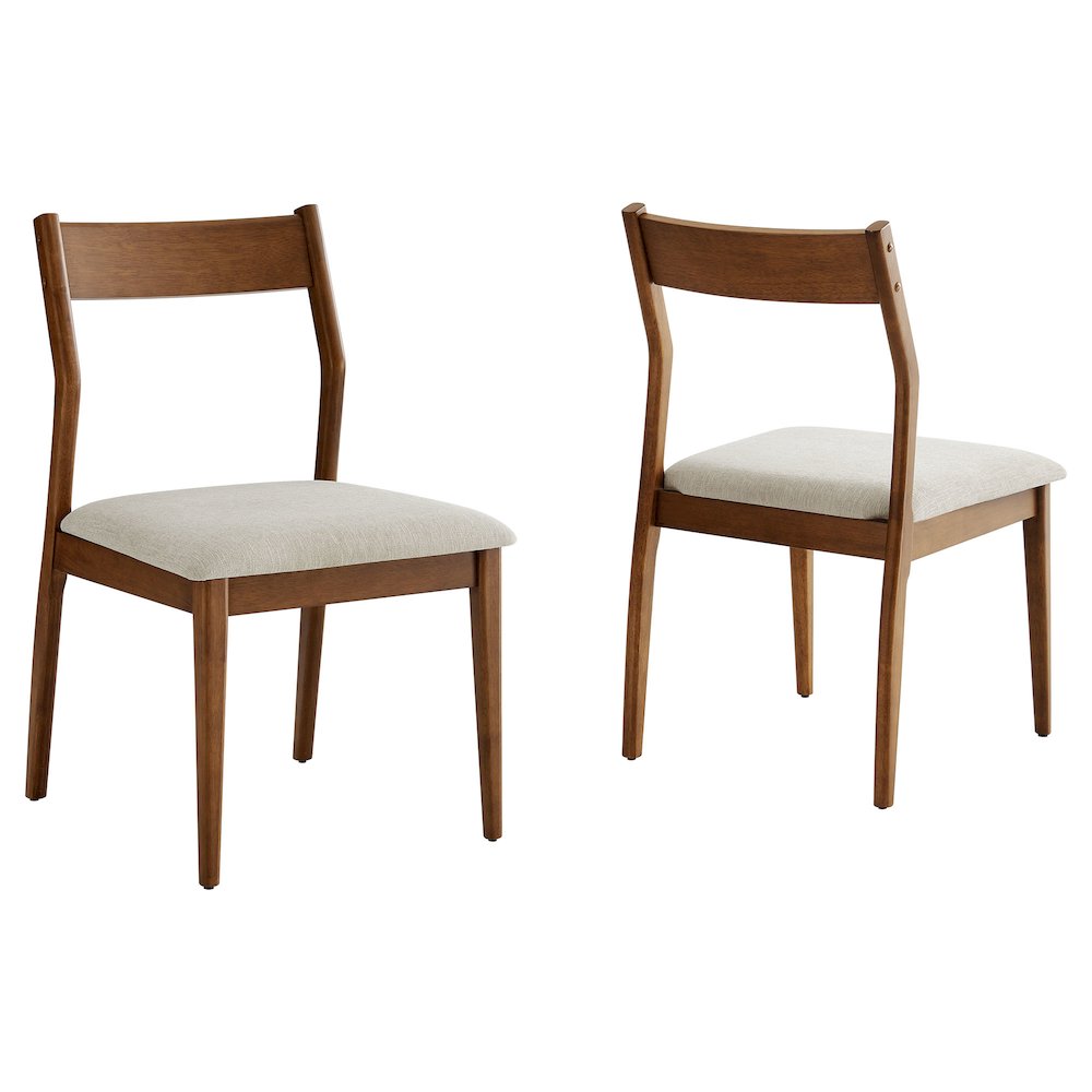 Modway Solara Fabric Wood Dining Side ChairsSet of 2 in Walnut ...