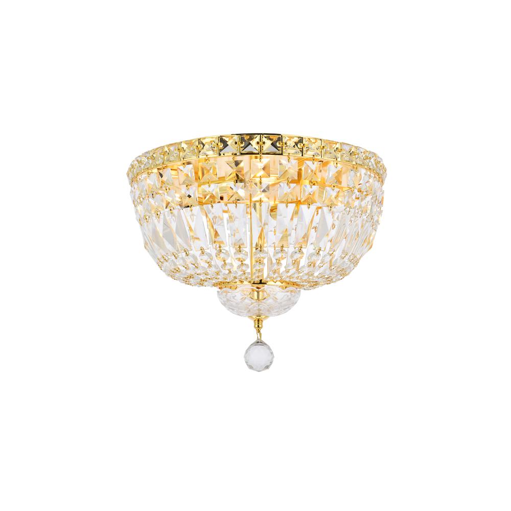 Elegant Lighting Tranquil 14" 4 Light Royal Crystal Flush Mount ...