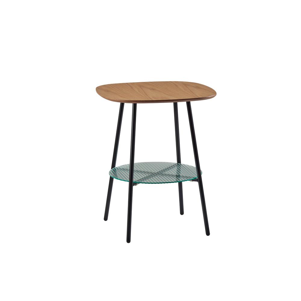 Adesso Diane Wood and Glass Accent Table, Natural/Black - Walmart ...