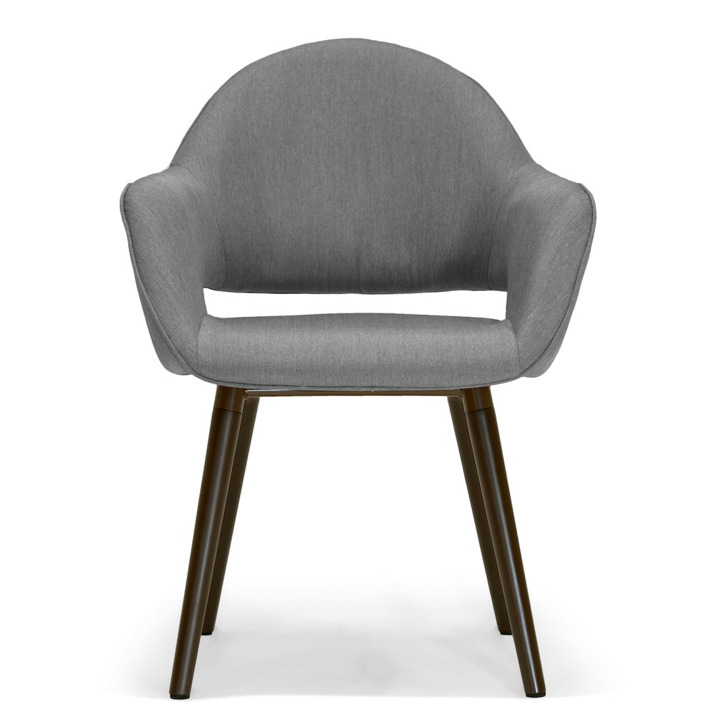 Set of 2 Adel Modern Gray Arm Chair Dining Chair with Beech Legs ...
