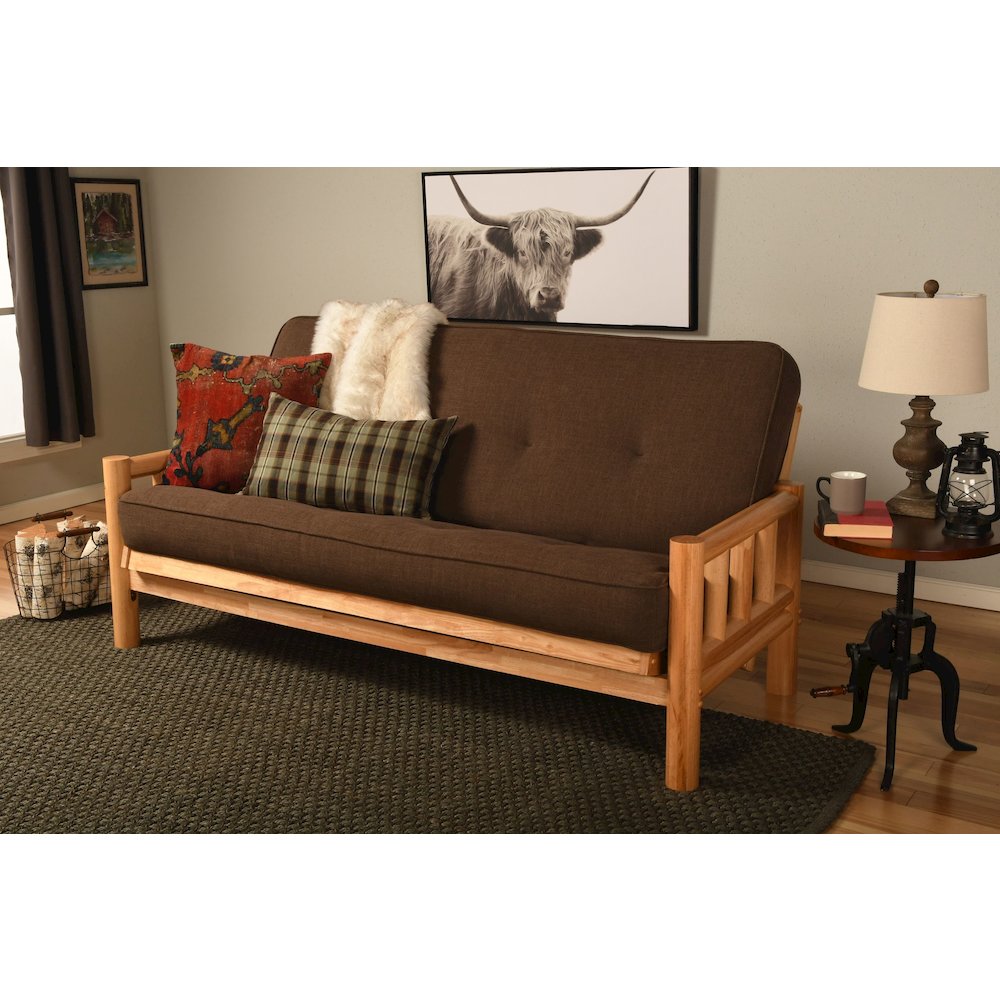 Kodiak Furniture Lodge Futon with Linen Fabric Mattress in Natural ...